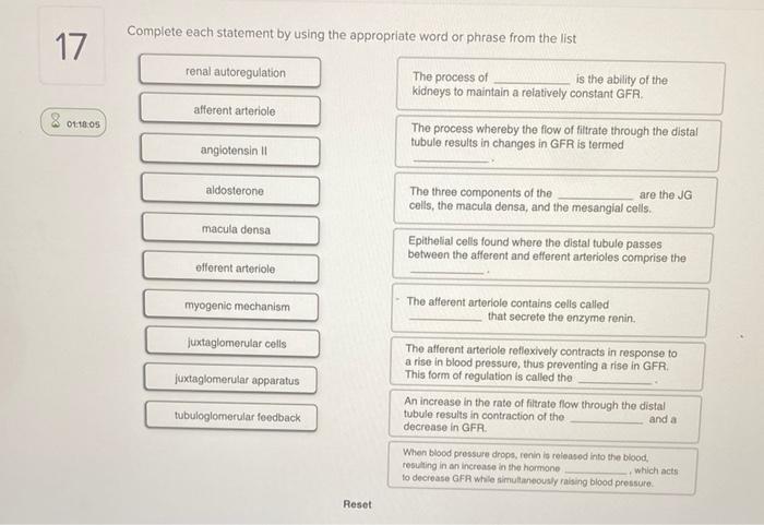 Solved Complete each statement by using the appropriate word | Chegg.com