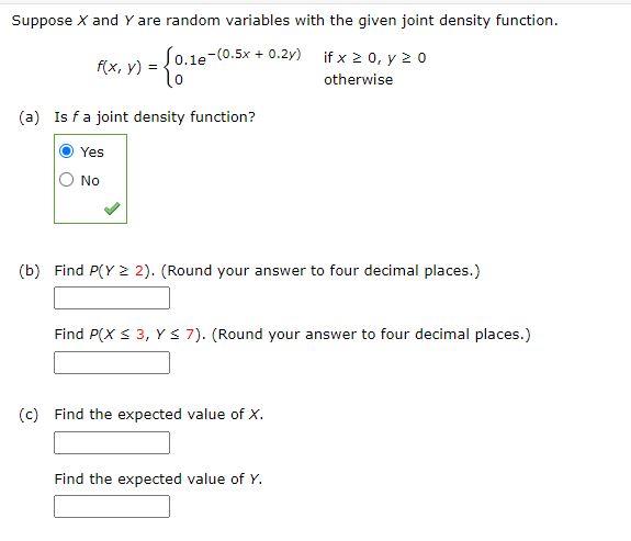 Solved Suppose x ﻿and Y ﻿are random variables with the given | Chegg.com