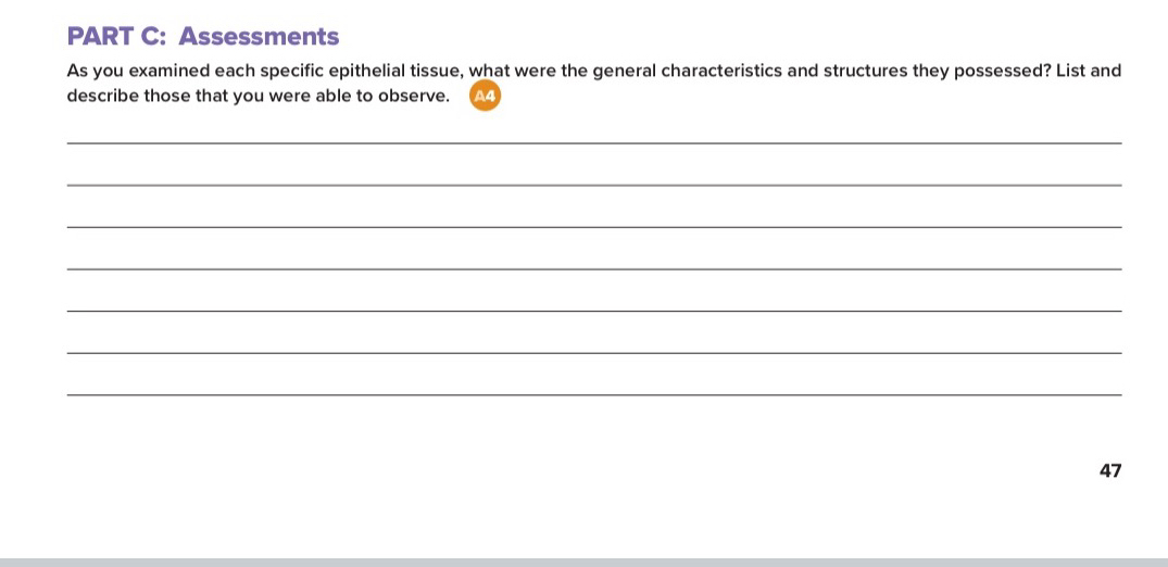 Solved PART C: AssessmentsAs you examined each specific | Chegg.com