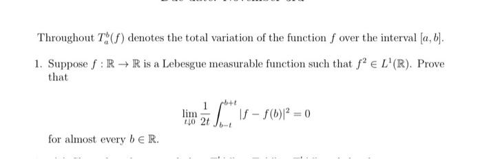 Solved Throughout Tab(f) denotes the total variation of the | Chegg.com