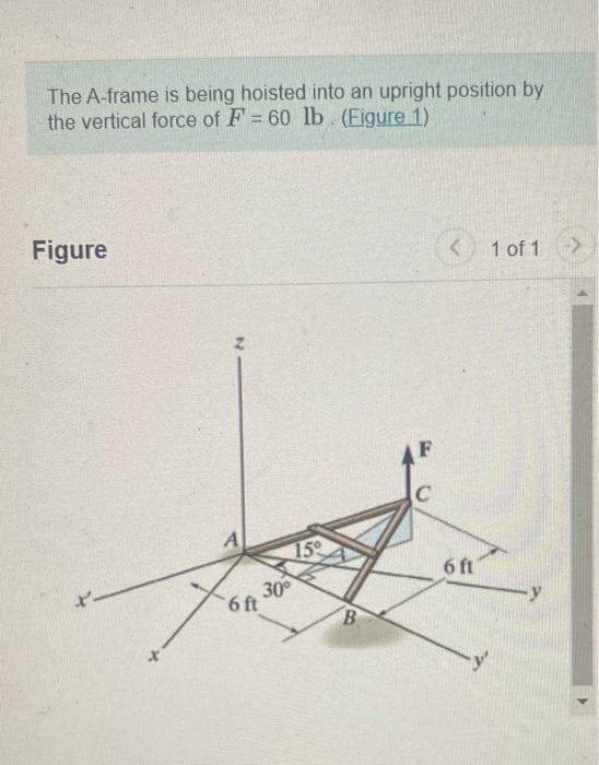 Solved The A-frame is being hoisted into an upright position | Chegg.com