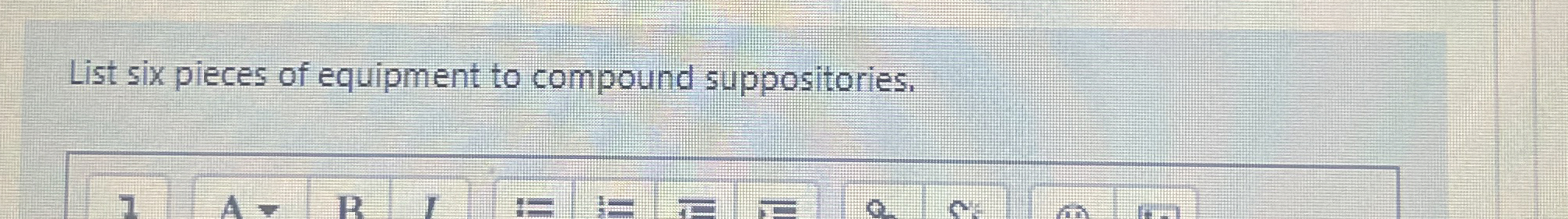 Solved List six pieces of equipment to compound | Chegg.com