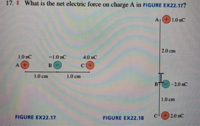 Solved 17. 1 What is the net electric force on charge A in | Chegg.com