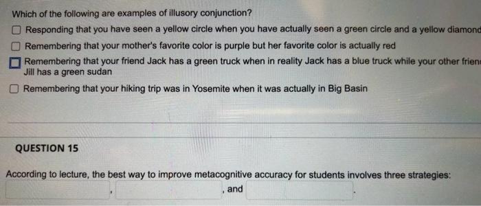 Solved Which of the following are examples of illusory | Chegg.com