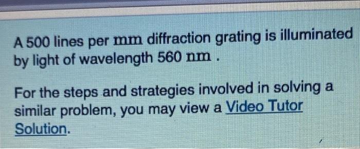 Solved Part B What is the angle of each diffraction order | Chegg.com
