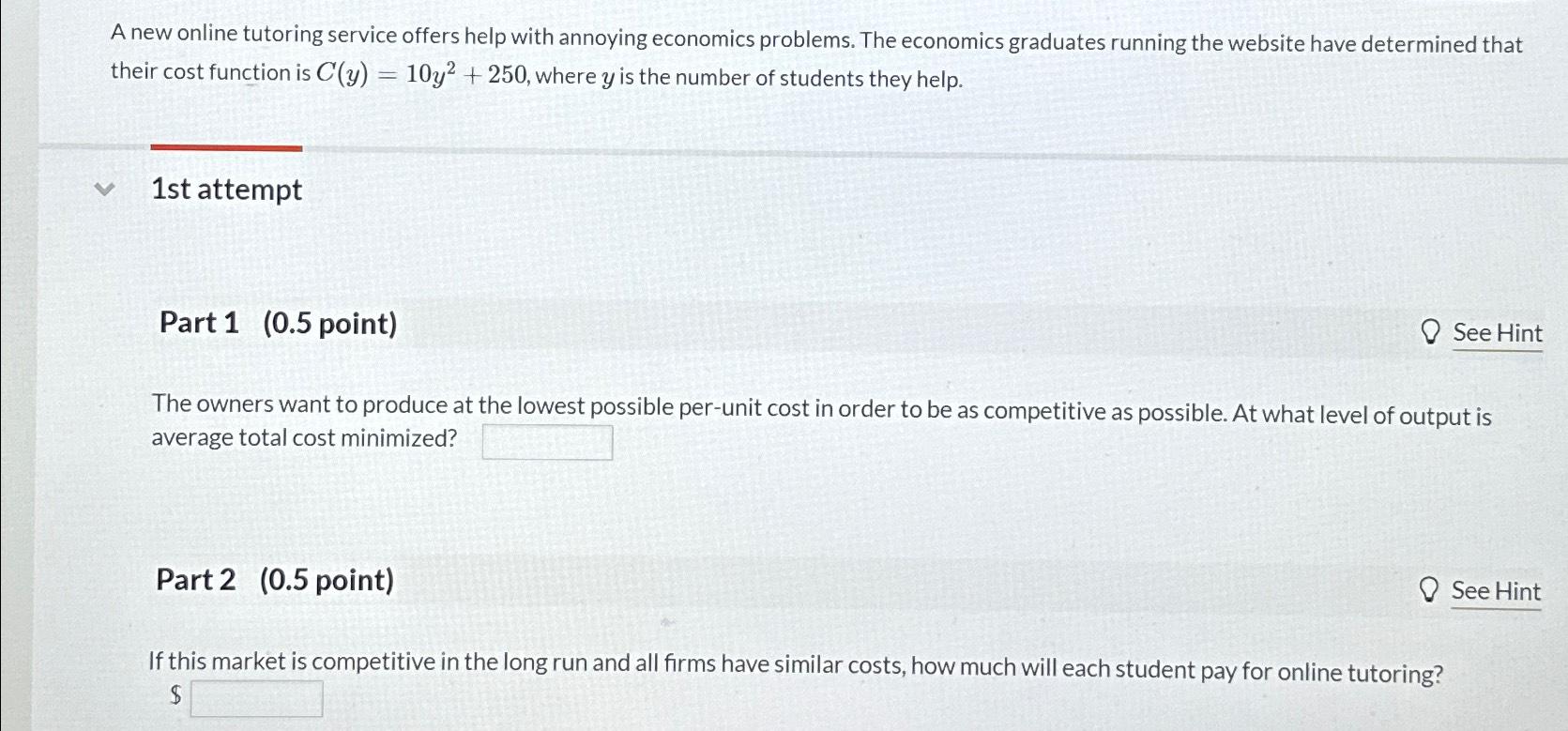 Solved A new online tutoring service offers help with | Chegg.com