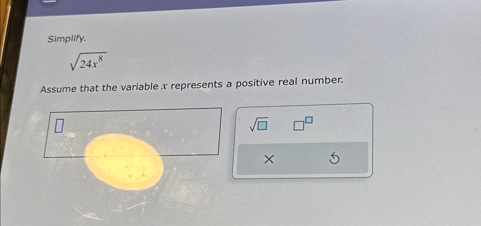 Solved Simplify.24x82Assume that the variable x ﻿represents | Chegg.com