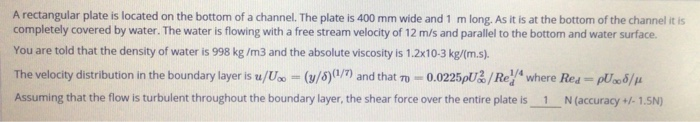 Solved Water flows over a concrete ramp with a depth of 0.1 | Chegg.com