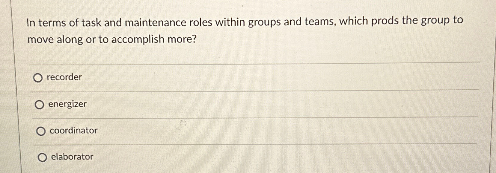 Solved In terms of task and maintenance roles within groups | Chegg.com
