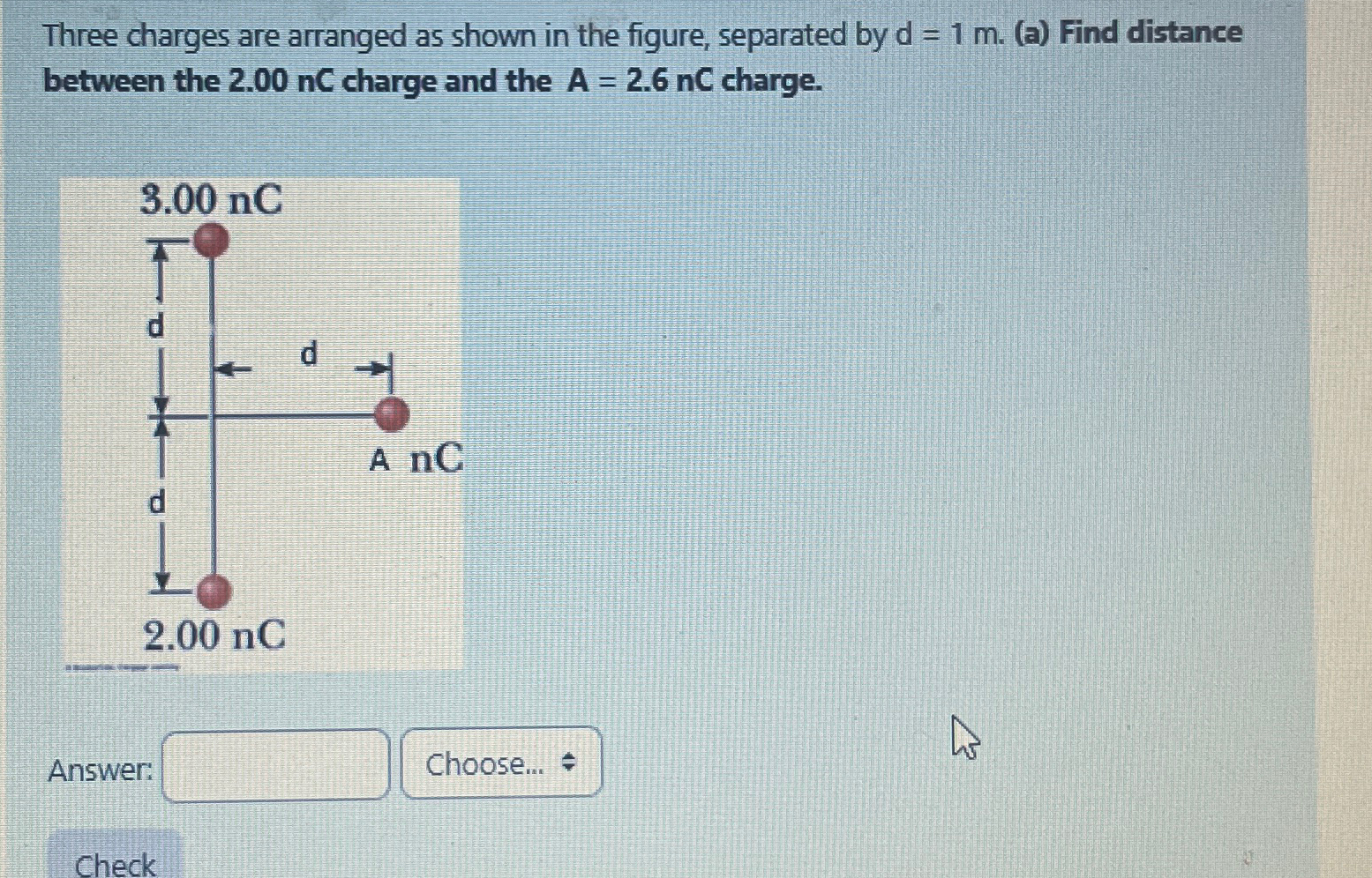 Solved Three charges are arranged as shown in the figure, | Chegg.com