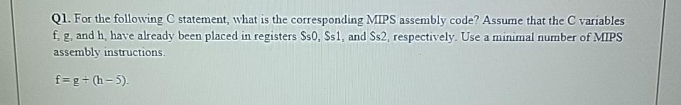 Solved Q1. ﻿For the following C statement, what is the | Chegg.com