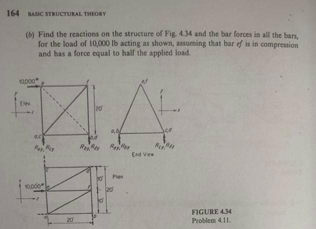 Solved 164 BASIC STRUCTURAL THEORY (6) Find the reactions on | Chegg.com