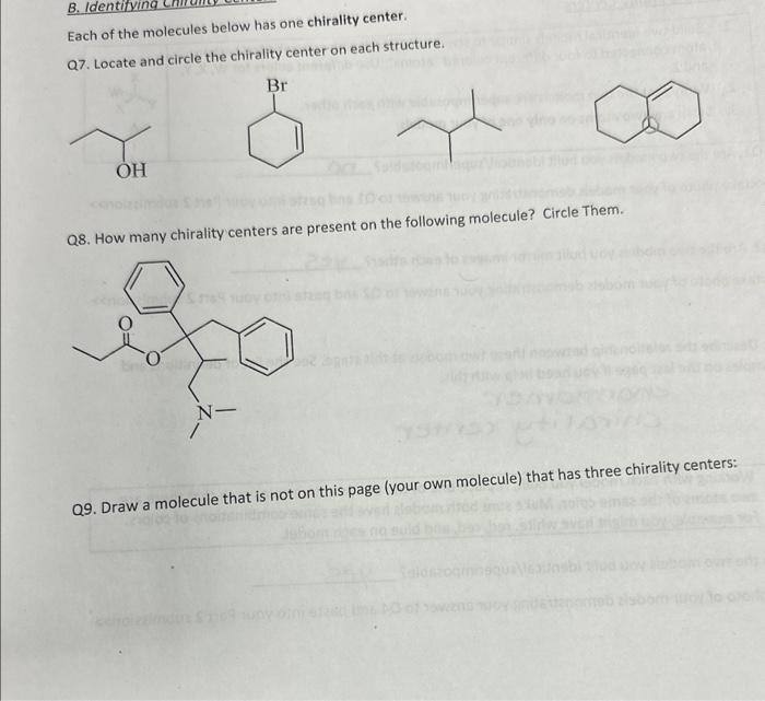 Solved Each of the molecules below has one chirality center. | Chegg.com