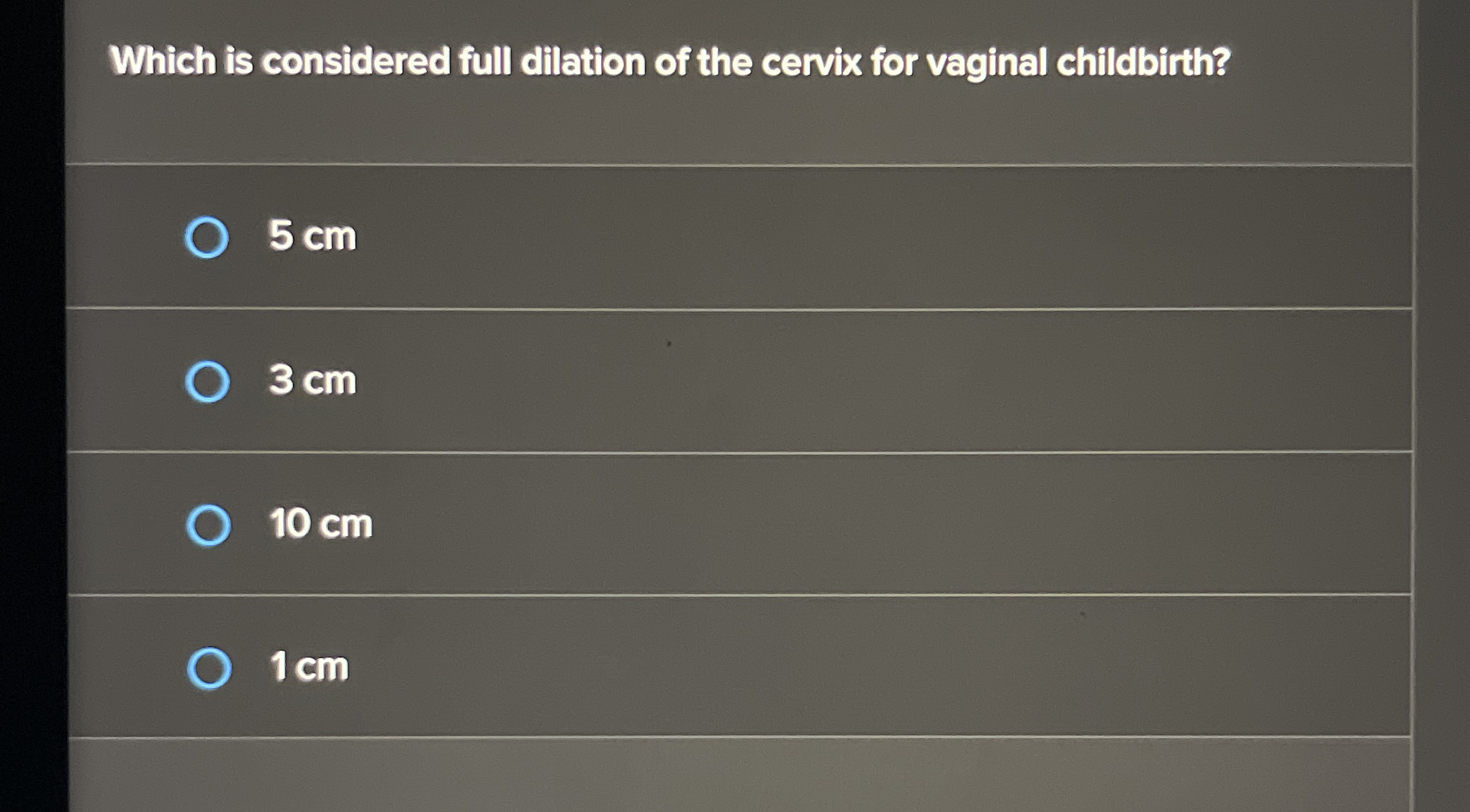 Which is considered full dilation of the cervix for | Chegg.com