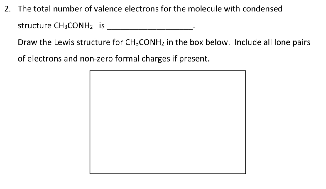 The total number of valence electrons for the | Chegg.com