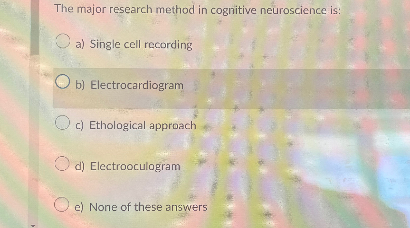 Solved The major research method in cognitive neuroscience | Chegg.com