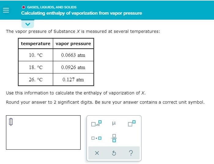 Solved GASES, LIQUIDS, AND SOLIDS Calculating enthalpy of | Chegg.com