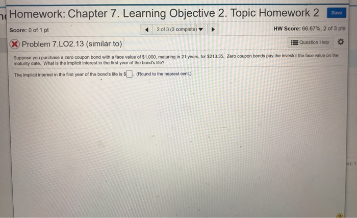 Solved hc Homework: Chapter 7. Learning Objective 2. Topic | Chegg.com