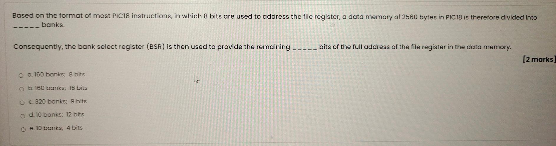 Solved A new PIC18 has been developed with a program memory | Chegg.com