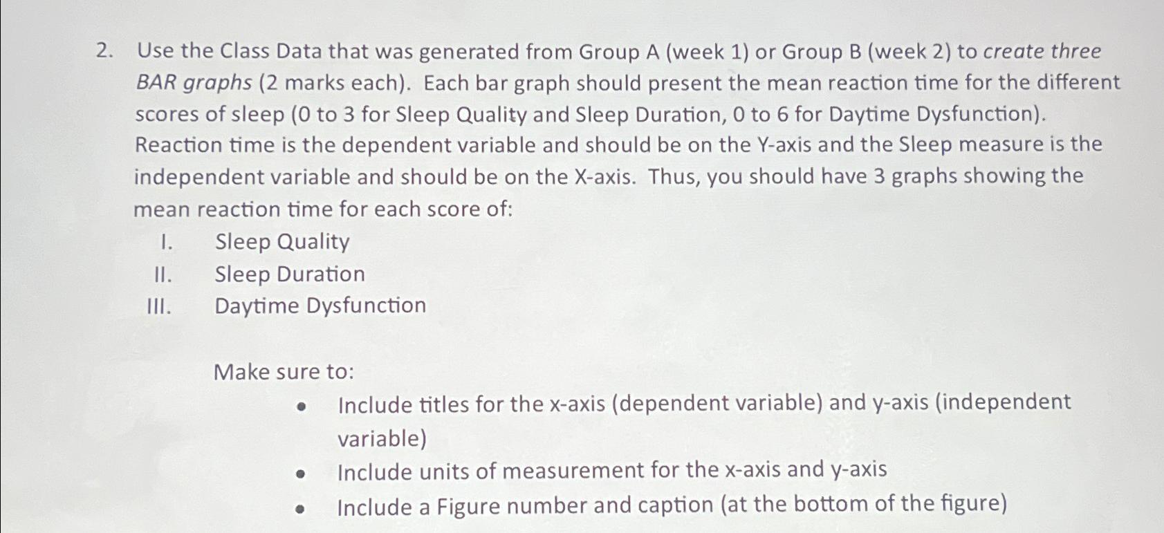 Use the Class Data that was generated from Group A | Chegg.com
