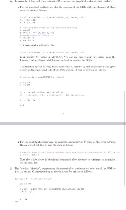 Tasks: Modify and use steps (a)-(d) for your own ODE | Chegg.com