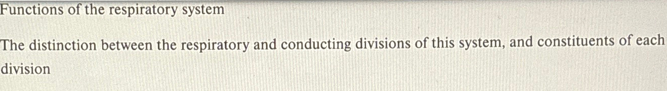 Solved The distinction between the respiratory and | Chegg.com