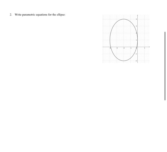 Solved 2. Write parametric equations for the ellipse: -1 | Chegg.com
