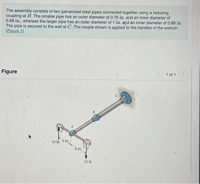 Solved determine maximum shear stress in pipe AB and in pipe | Chegg.com