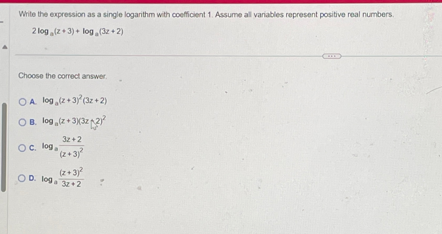 Solved Write the expression as a single logarithm with | Chegg.com