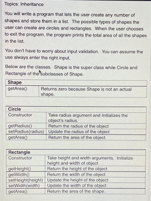 Solved Topics: Inheritance You will write a program that | Chegg.com