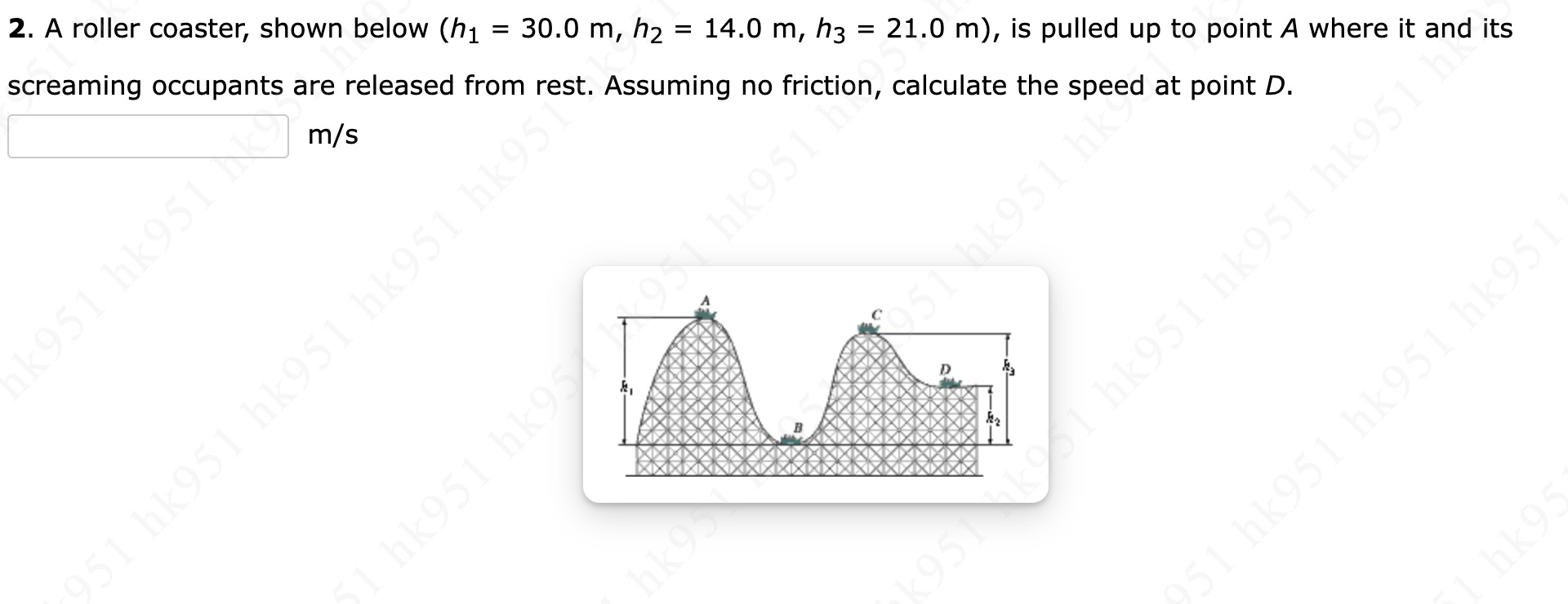 Solved A roller coaster, shown below | Chegg.com