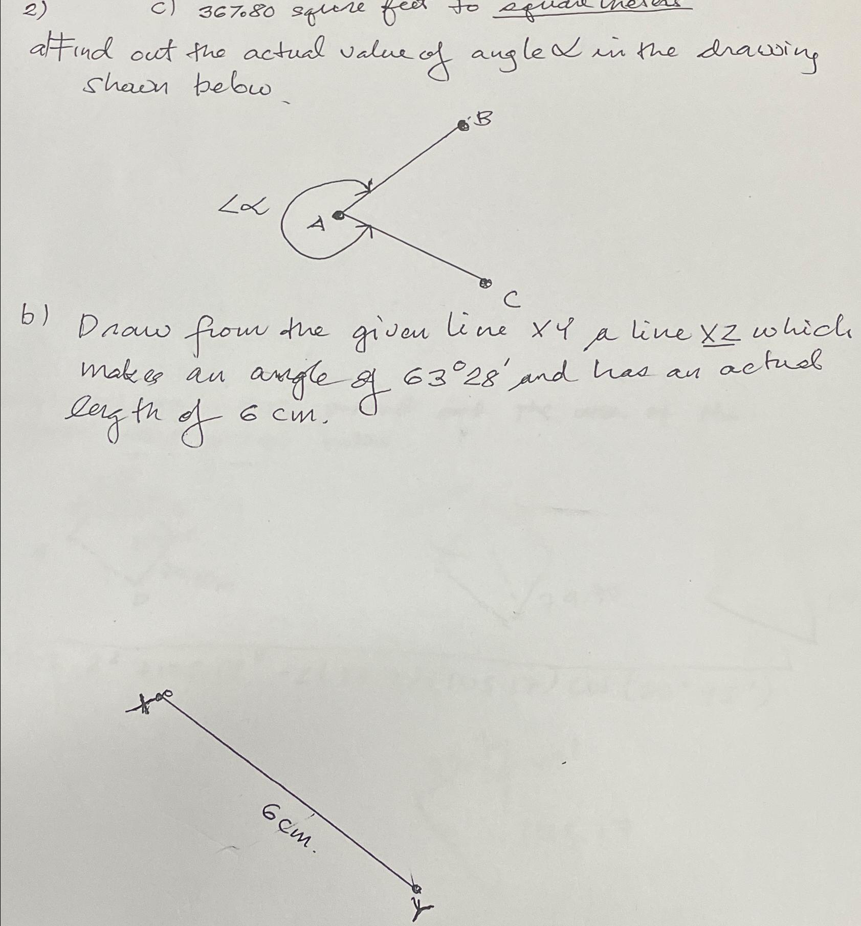 Solved 2.A) ﻿Find out the actual value of angle infinity in | Chegg.com