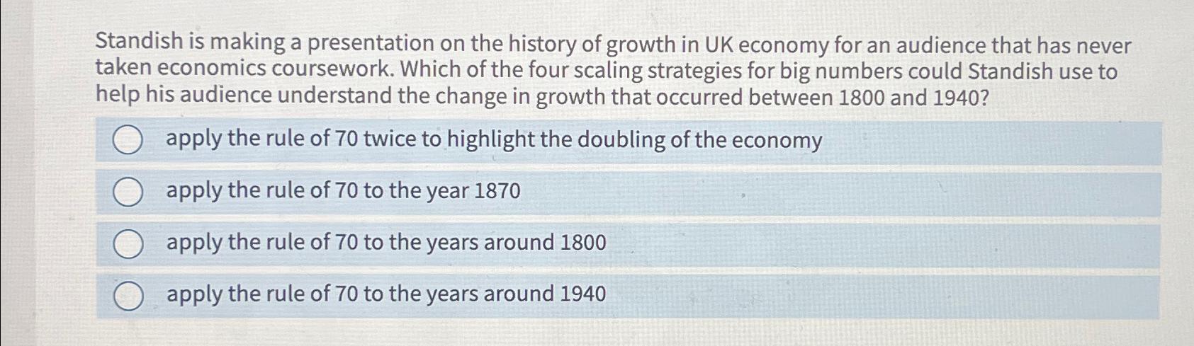 Solved Standish is making a presentation on the history of | Chegg.com