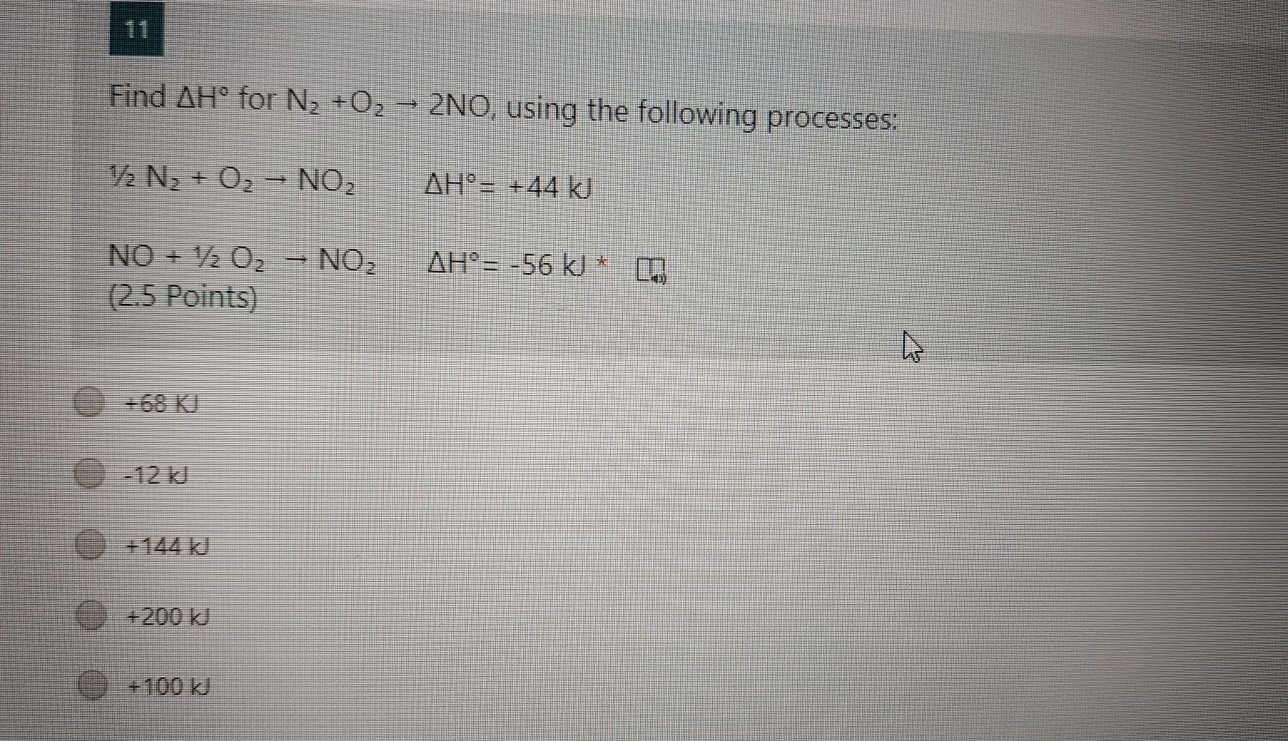 Solved Find AH° for N2 +O2 – 2NO, using the following | Chegg.com