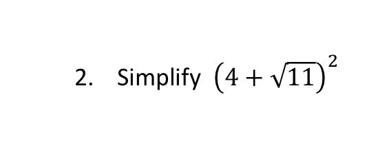 Solved Simplify (4+112)2 | Chegg.com