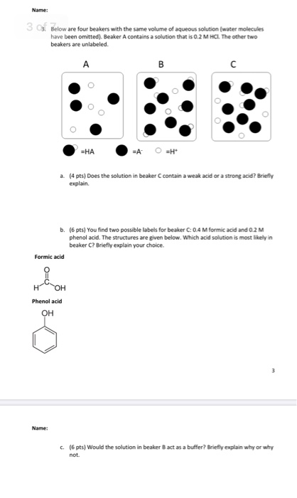 Solved Name: 3 3. Below are four beakers with the same | Chegg.com