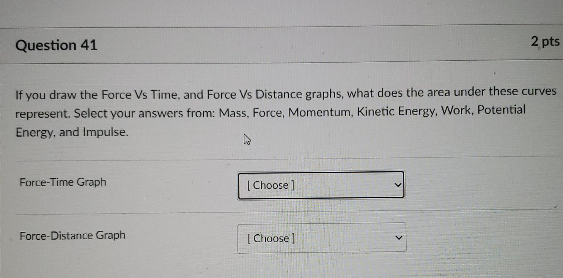 Solved Question 41 2 pts If you draw the Force Vs Time, and | Chegg.com