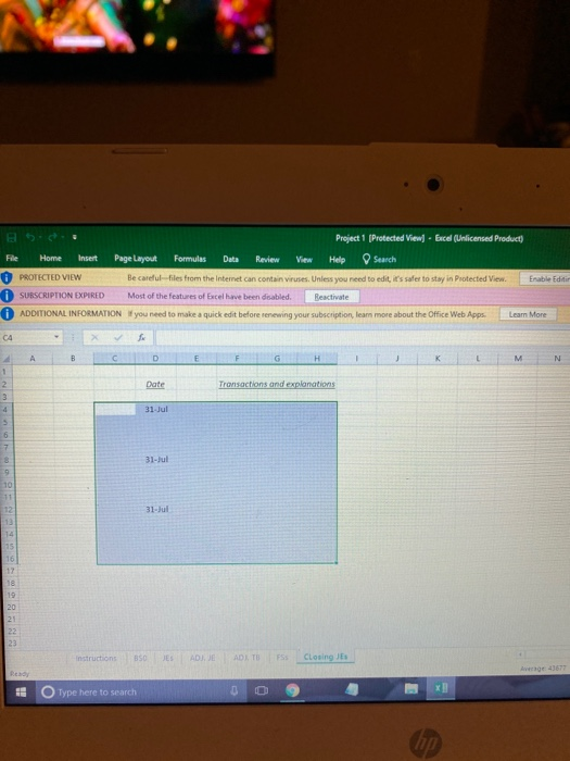 Solved Enable Editing PROTECTED VIEW Be careful files from | Chegg.com