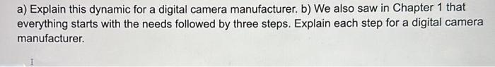Solved a) Explain this dynamic for a digital camera | Chegg.com