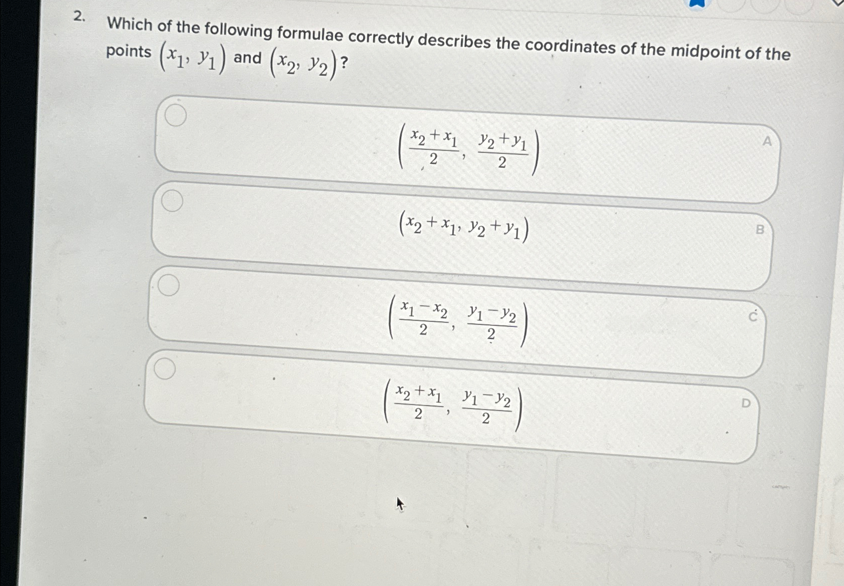 Solved Which of the following formulae correctly describes | Chegg.com