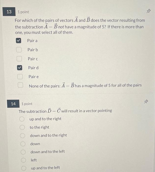Solved For which of the pairs of vectors A and B does the | Chegg.com
