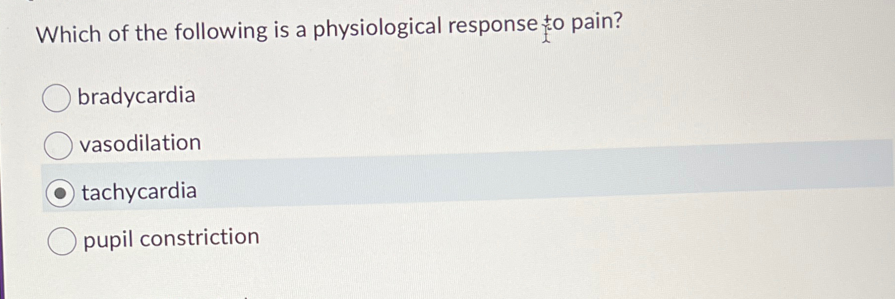 Solved Which of the following is a physiological response | Chegg.com