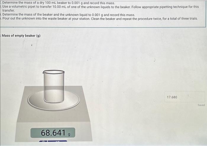 Solved The volumetric pipet is labejed 10.00±0.02 mL Trial | Chegg.com