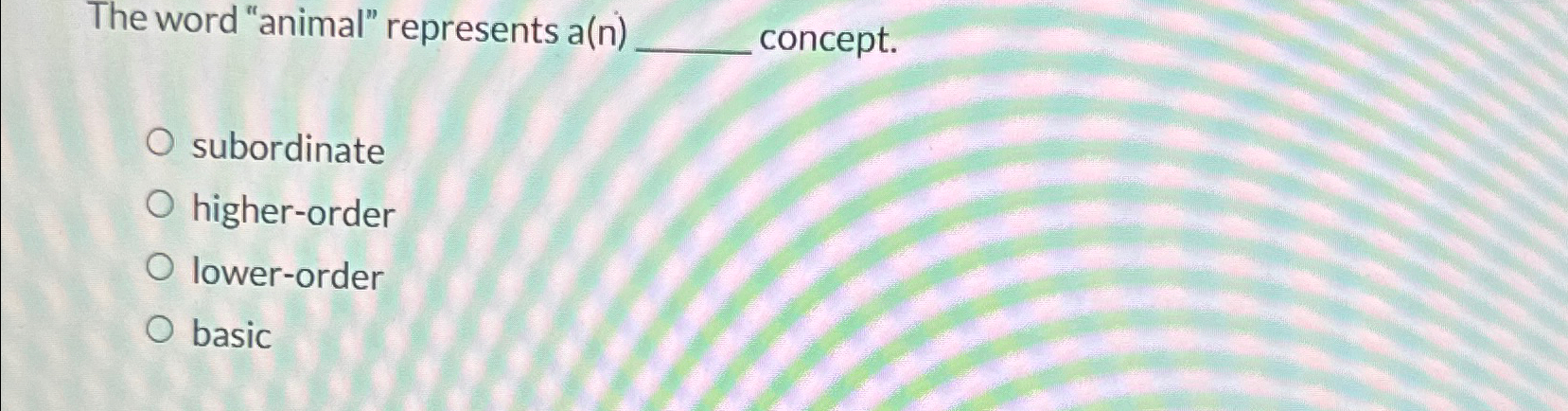 Solved The word "animal" represents a(n) | Chegg.com