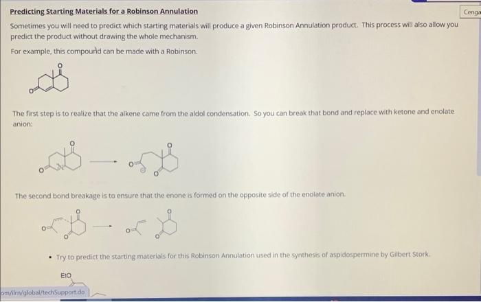 Predicting Starting Materials for a Robinson | Chegg.com