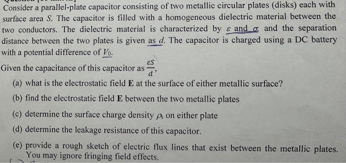 Solved Consider a parallel-plate capacitor consisting of two | Chegg.com