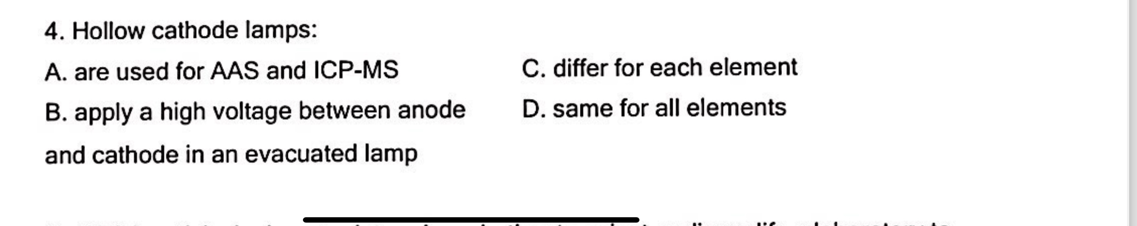 High Quality SOLUTION Hollow cathode lamps:A. ﻿are used for AAS and | Chegg.com