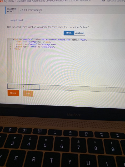 Solved ks My library > LIS 2360: Web Applications | Chegg.com