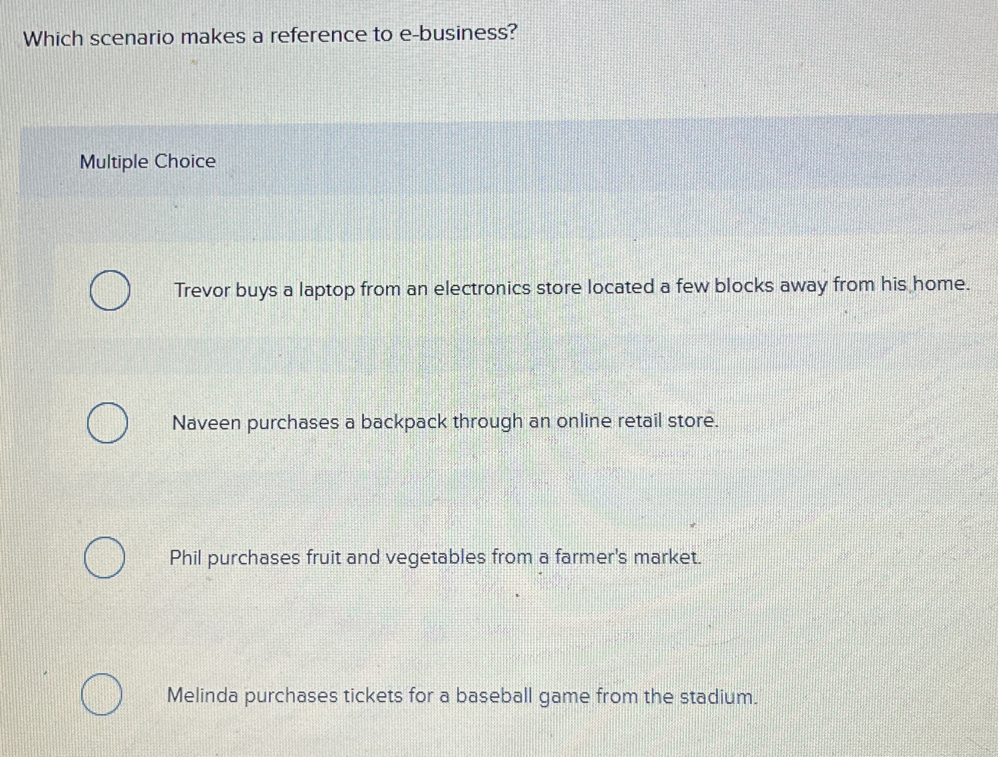 High Quality SOLUTION Which scenario makes a reference to | Chegg.com