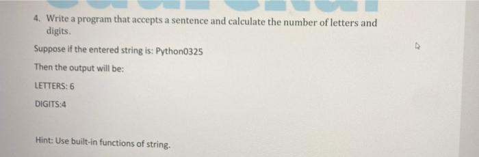 Solved 4. Write a program that accepts a sentence and | Chegg.com
